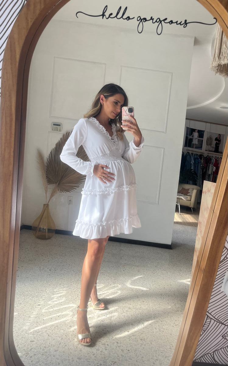 Vestido maternidad, Fernanda blanco – Hello Mom