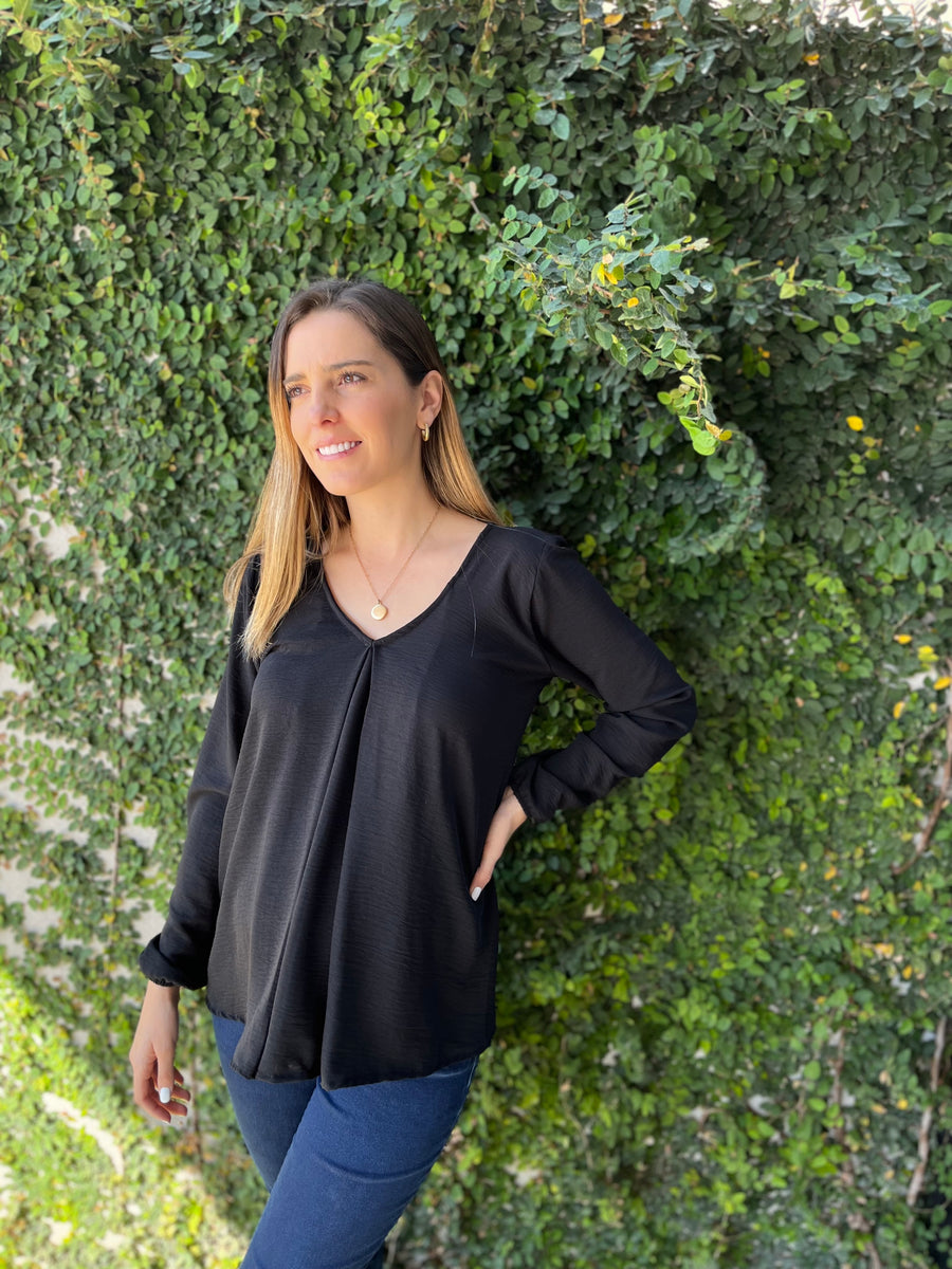 Blusa de lactancia/maternidad, Bertha negra – Hello Mom