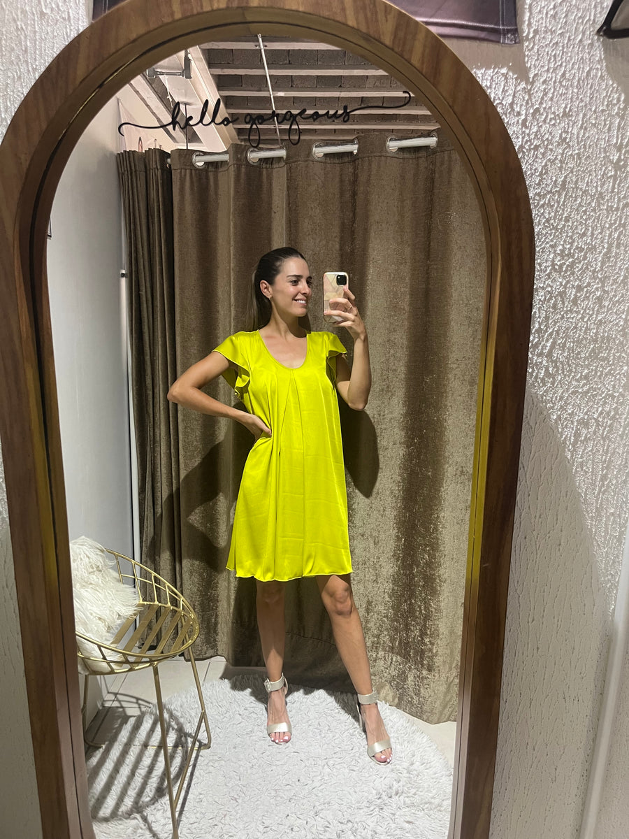 Vestido de maternidad y lactancia, Bertha verde limón – Hello Mom