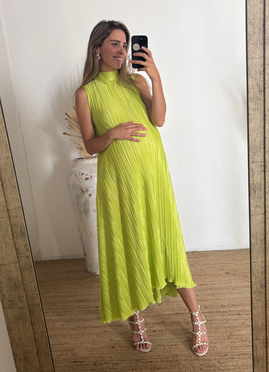 Vestido de maternidad Sonia, verde limón – Hello Mom